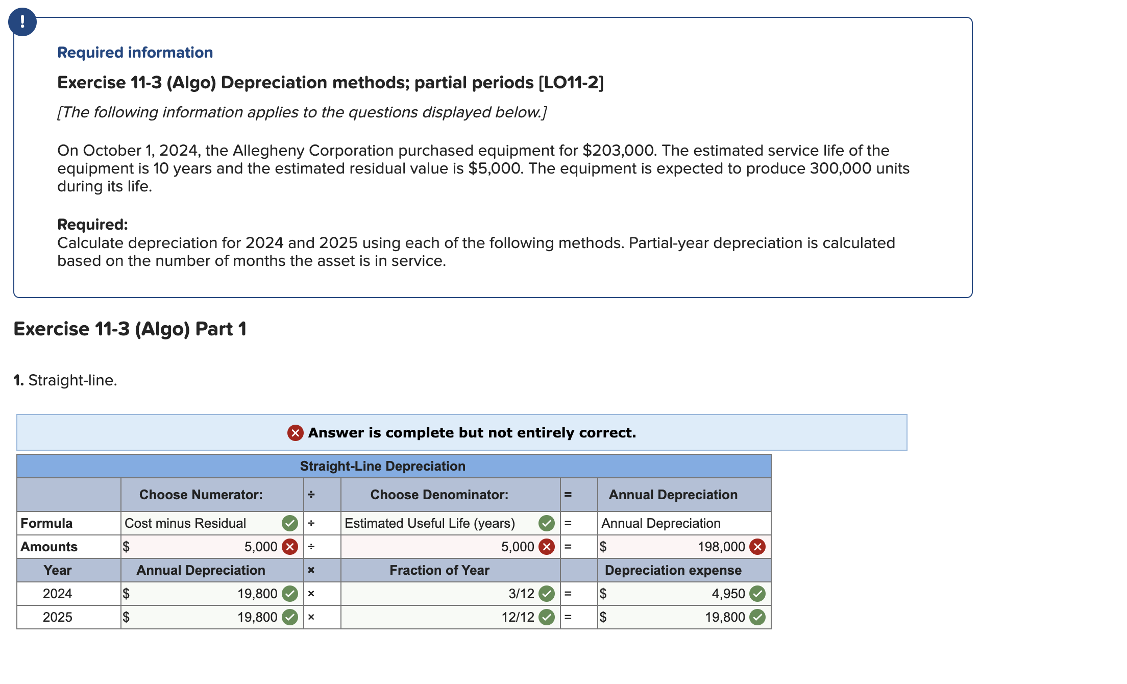 Solved Exercise 11-3 (Algo) ﻿Depreciation methods; partial | Chegg.com