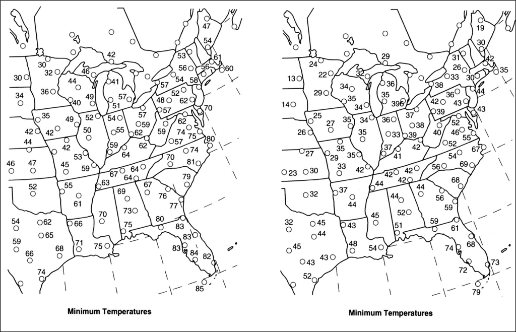 Solved Draw the isotherms on each map below, using a | Chegg.com