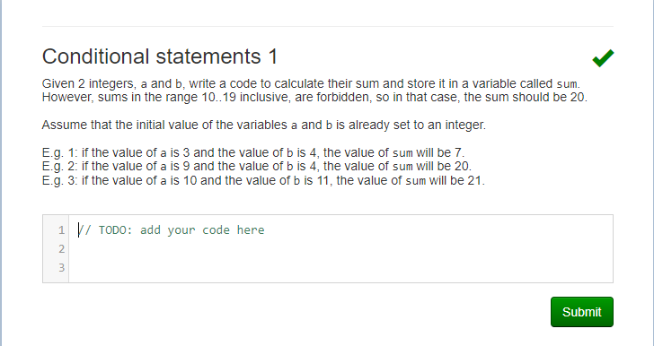 Solved Conditional statements 1 Given 2 integers, a and b, | Chegg.com