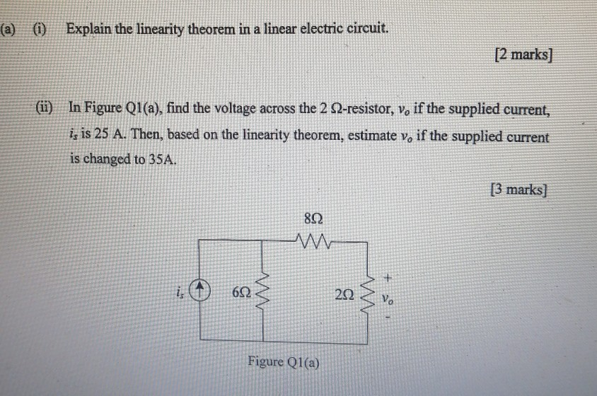 Solved (a) (1) Explain the linearity theorem in a linear | Chegg.com
