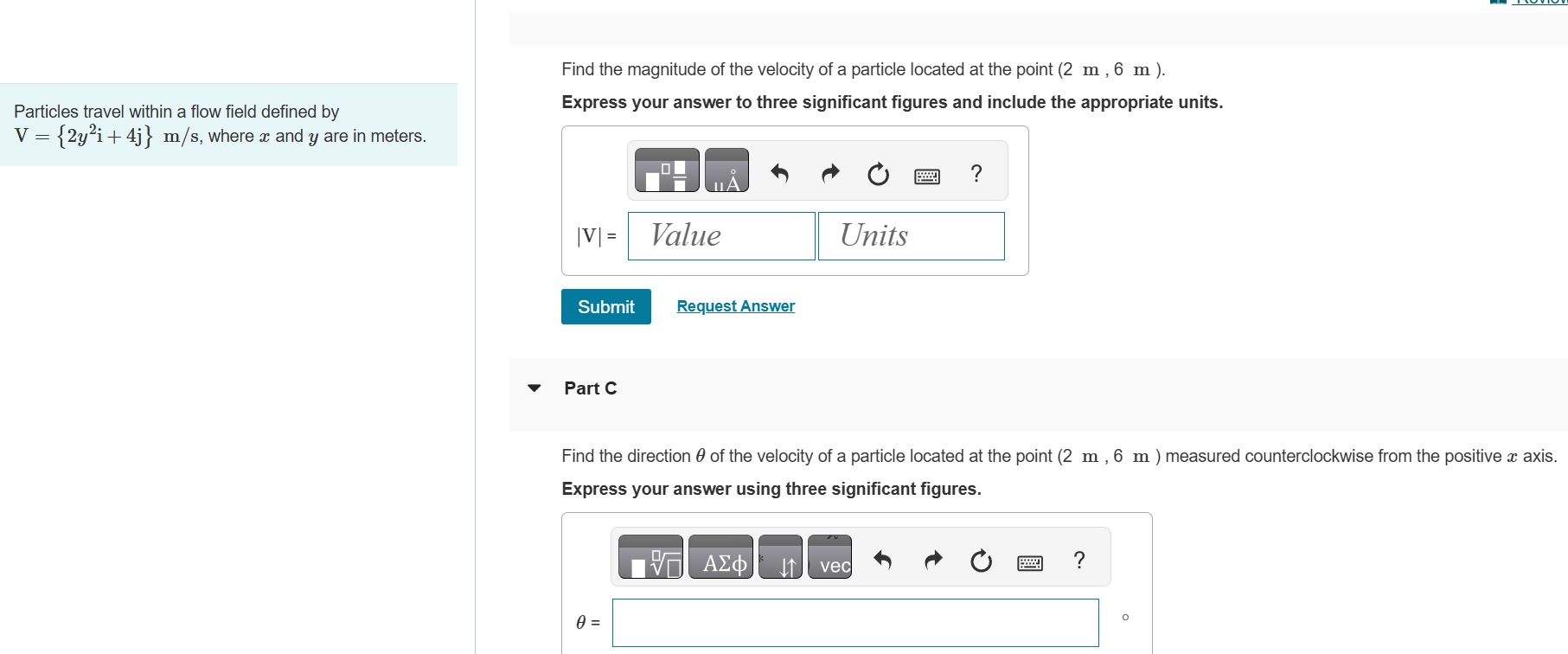 Solved Particles travel within a flow field defined | Chegg.com