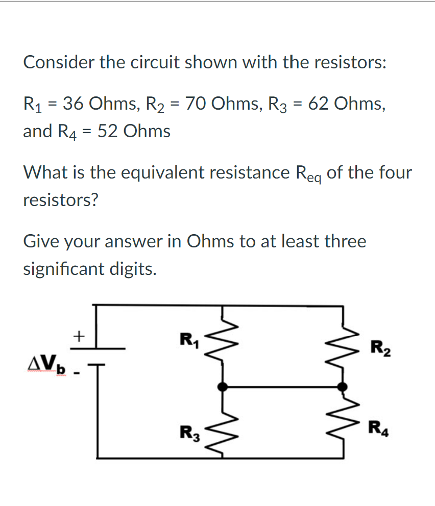 Solved Consider the circuit shown with the resistors: | Chegg.com