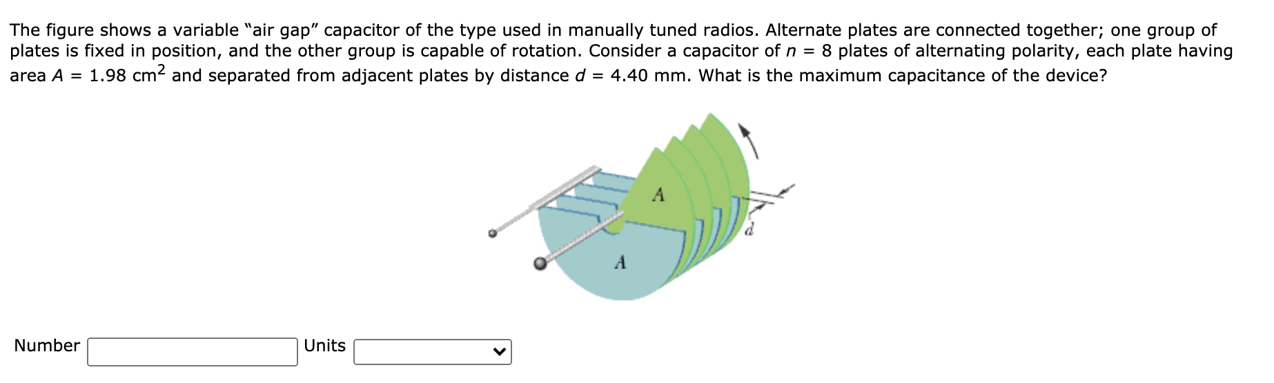 Solved The figure shows a variable "air gap" capacitor of | Chegg.com