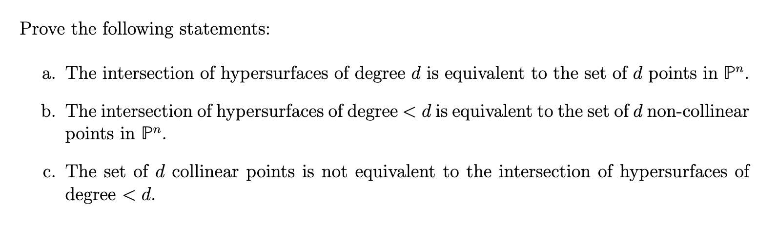 Solved Prove the following statements: a. The intersection | Chegg.com