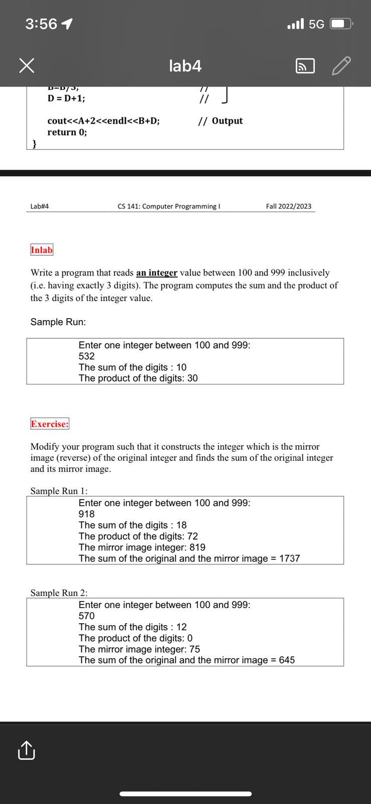 Solved Write A Program That Reads An Integer Value Between 0971