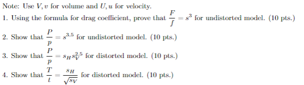 Solved Note: Use V,v for volume and U,u for velocity. 1. | Chegg.com