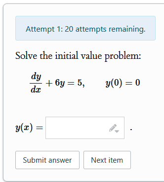 Solved Attempt 1: 20 ﻿attempts remaining.Solve the initial | Chegg.com
