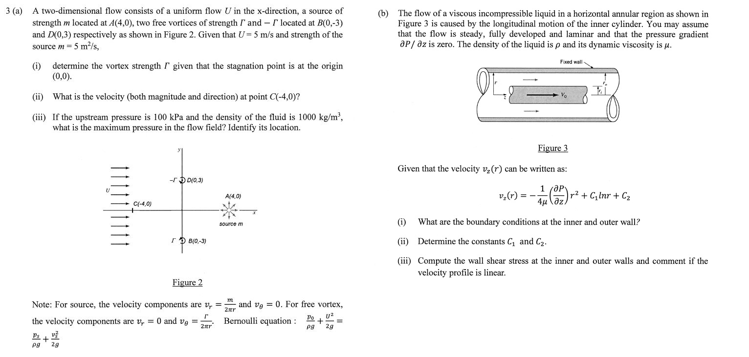 Solved 3 (a) A two-dimensional flow consists of a uniform | Chegg.com Solved 3 (a) A two-dimensional flow consists of a uniform | Chegg.com