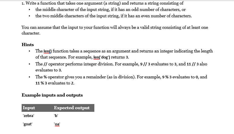 Solved 1. Write a function that takes one argument (a | Chegg.com