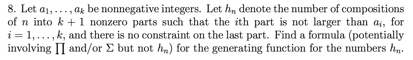 8. Let 21, ..., ak be nonnegative integers. Let hn | Chegg.com