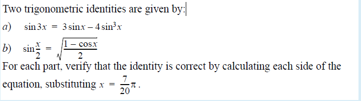 Solved Two trigonometric identities are given by: a) sin 3x | Chegg.com