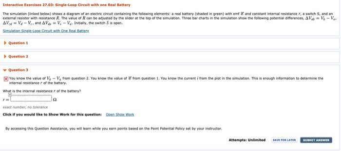 Solved Interactive Exercises 27.03: Single-Loop Circuit with | Chegg.com
