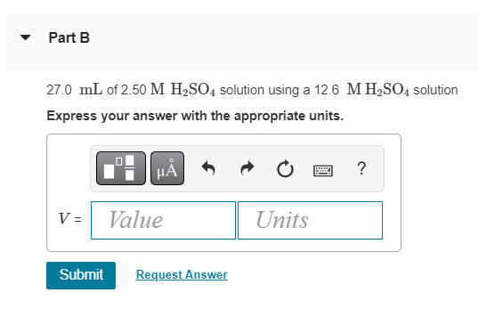 Solved Determine the initial volume, in milliliters, | Chegg.com
