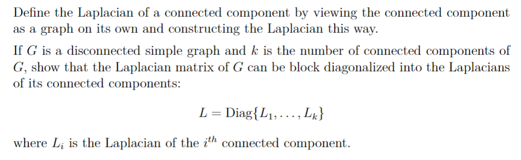 Solved 8. Let G be a disconnected simple graph. Define a | Chegg.com