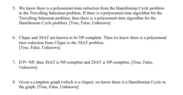 Solved 5. We know there is a polynomial-time reduction from | Chegg.com