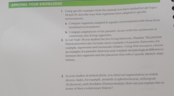 Solved APPLYING YOUR KNOWLEDGE 1. Using specific examples | Chegg.com