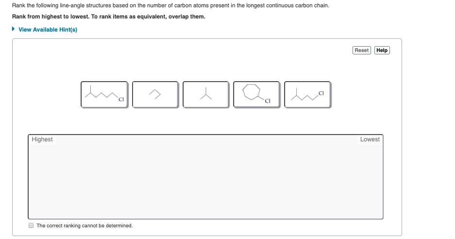 Solved Rank the following line-angle structures based on the | Chegg.com