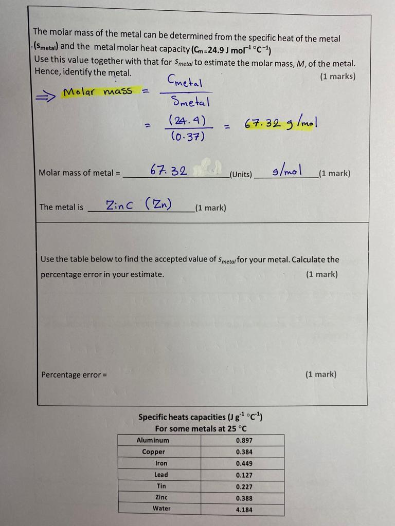 Solved Hello... I need your help with chemistry 1 lab: The | Chegg.com