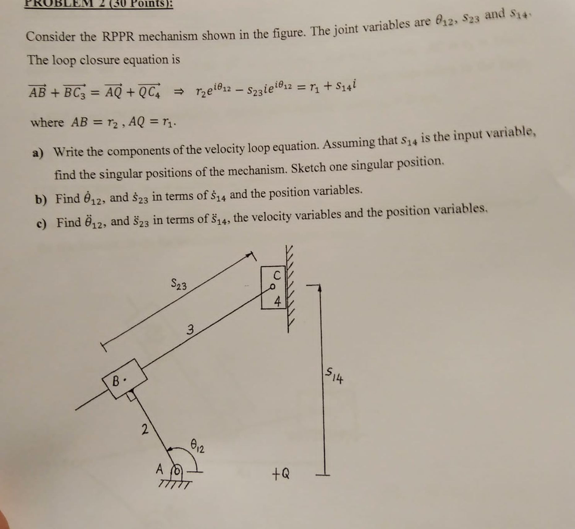 Solved Consider the RPPR mechanism shown in the figure. The | Chegg.com