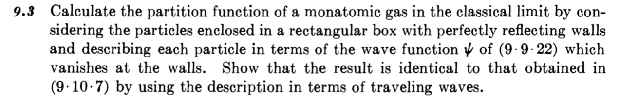 9.3 Calculate the partition function of a monatomic | Chegg.com