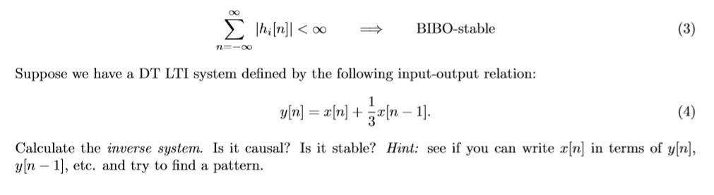 Solved For LTI systms, the system is BIBO stable if its | Chegg.com