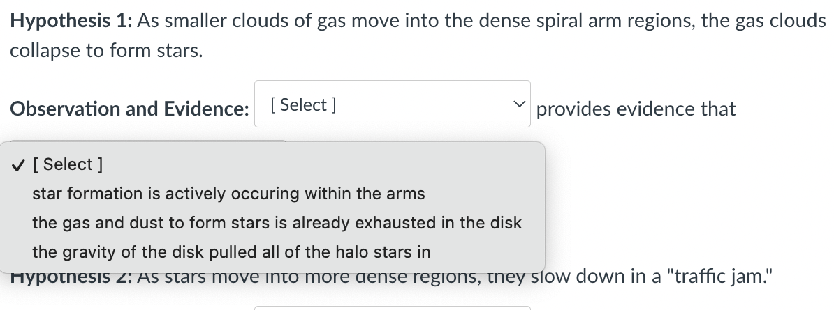 Solved Hypothesis 1: As smaller clouds of gas move into the | Chegg.com