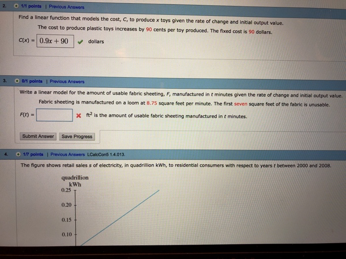 Solved 2. 11H points I Previous Answers Find a linear | Chegg.com
