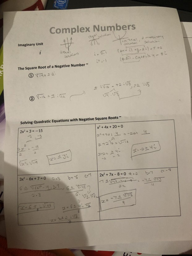 Solved Complex Numbers Imaginary Unit The Square Root of a | Chegg.com