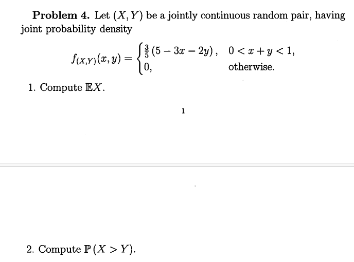 Solved Let Xy be A Jointly Continuous Random Pair