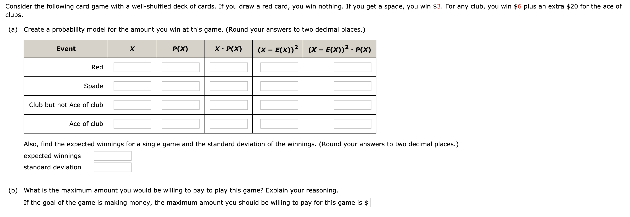 Solved Consider the following card game with a well-shuffled | Chegg.com