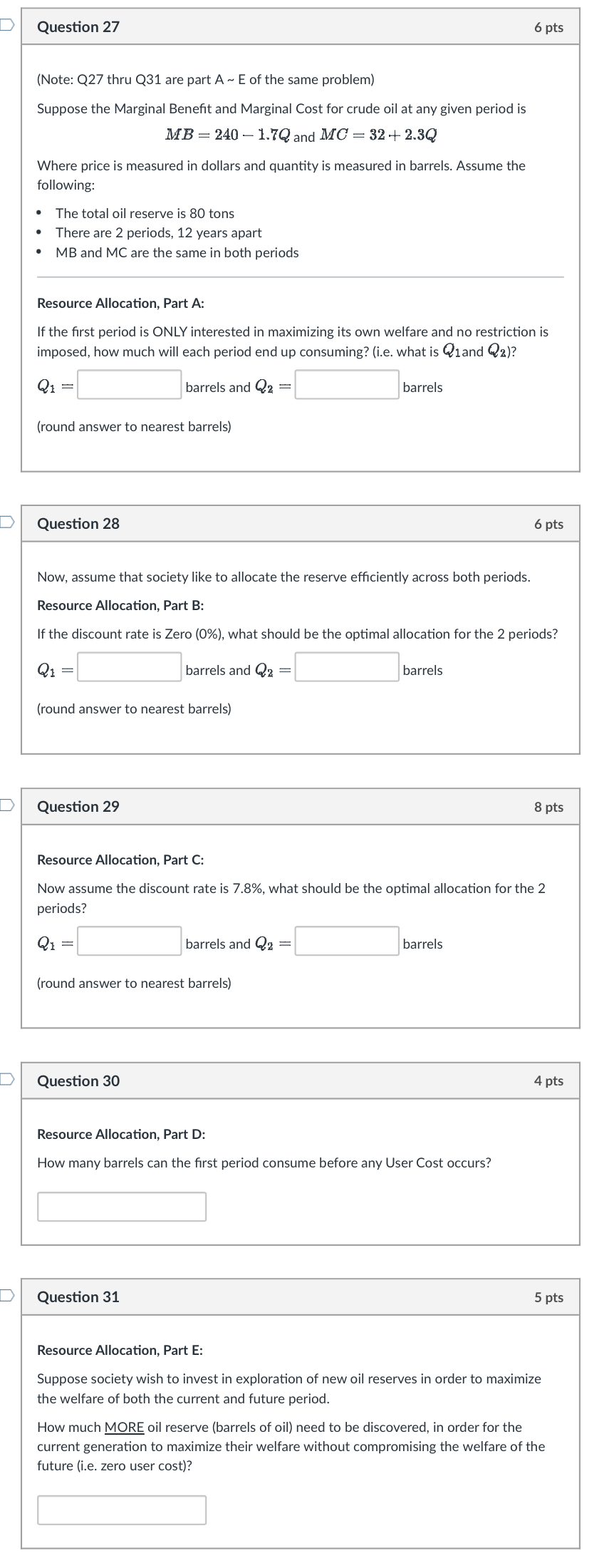 Solved (Note: Q27 thru Q31 are part A E of the same problem) | Chegg.com