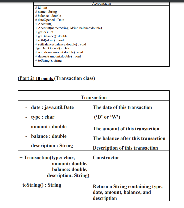 Solved The Account Class Design An Abstract Class Named 
