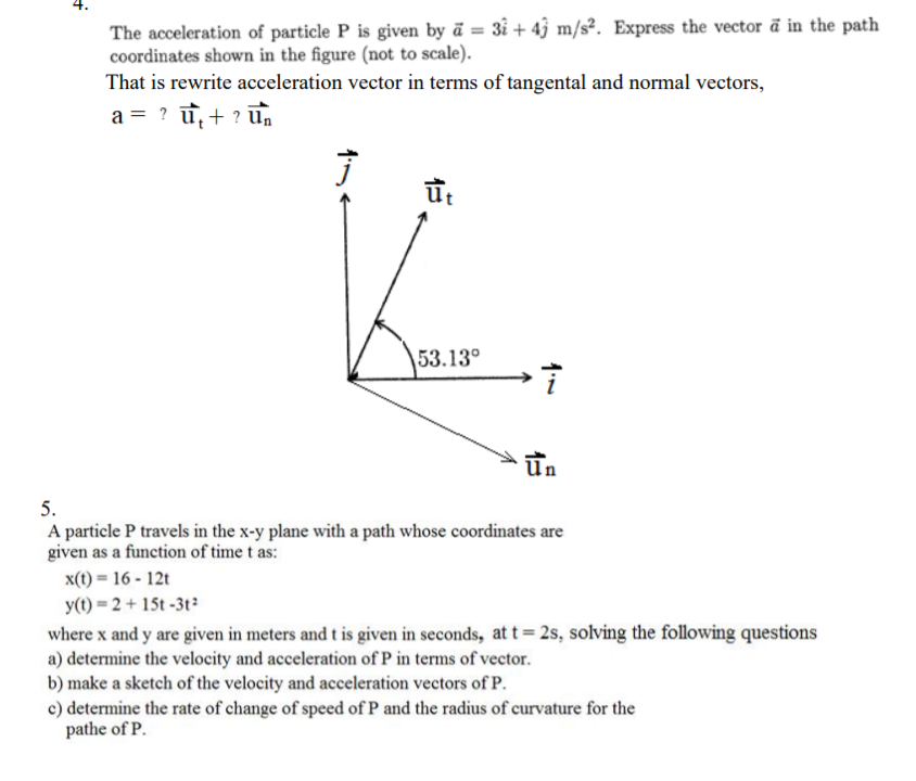 Solved 4. The acceleration of particle P is given by ā = 3 + | Chegg.com