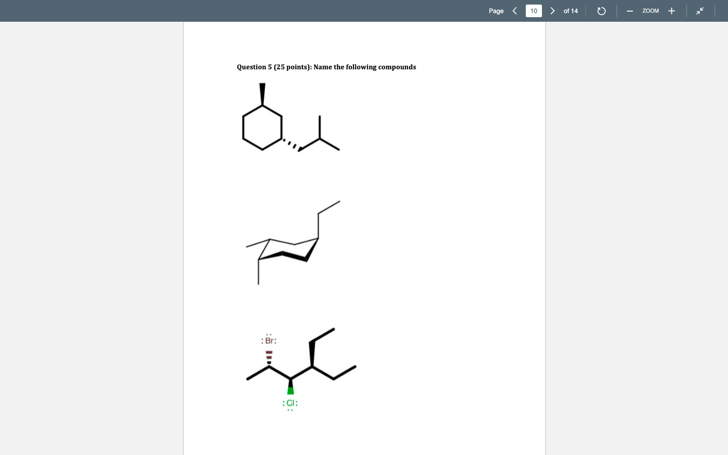Solved Question 5 (25 points): Name the following compounds | Chegg.com