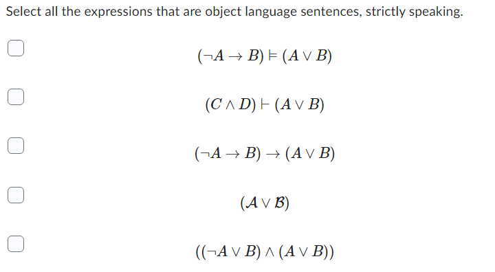 Solved Select all the expressions that are object language | Chegg.com