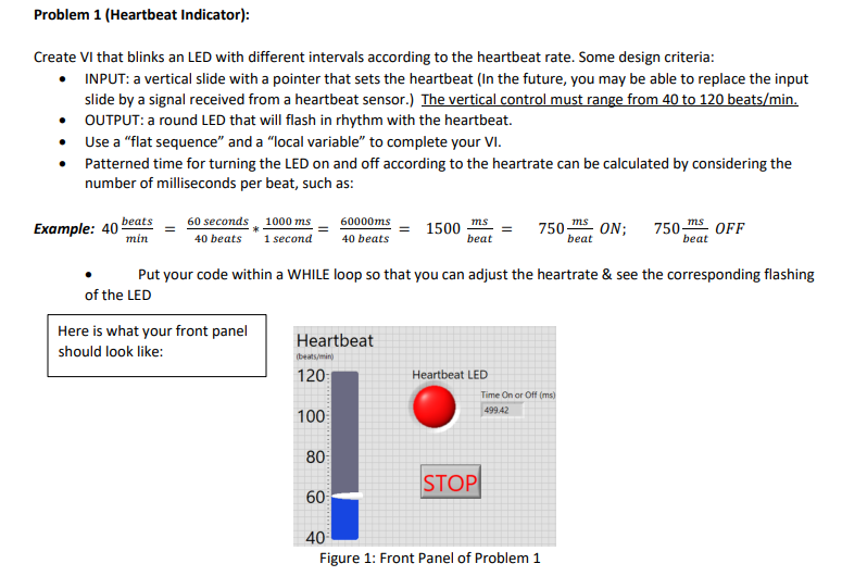 Create VI that blinks an LED with different intervals | Chegg.com