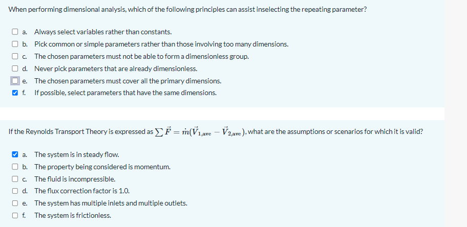 Solved When performing dimensional analysis, which of the | Chegg.com