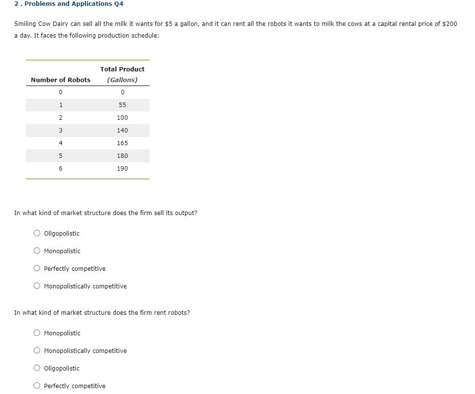 Solved 2. Problems and Applications Q4 Smiling Cow Dairy can | Chegg.com