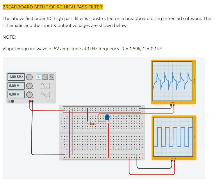 Solved The above first order RC low pass filter is | Chegg.com