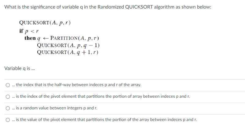 Solved What is the significance of variable q in the | Chegg.com