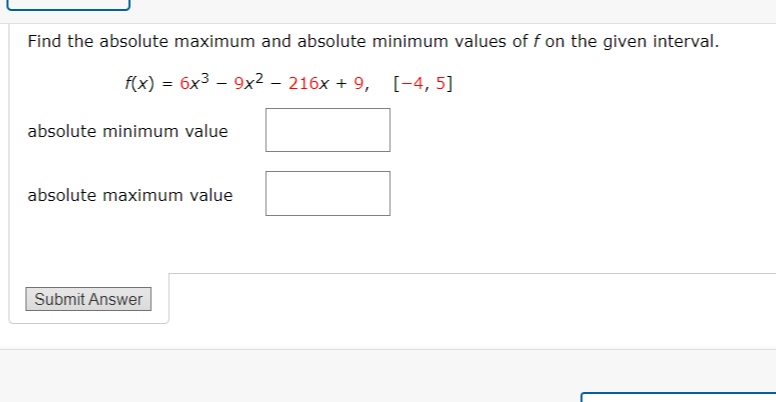 Solved Find the absolute maximum and absolute minimum values | Chegg.com