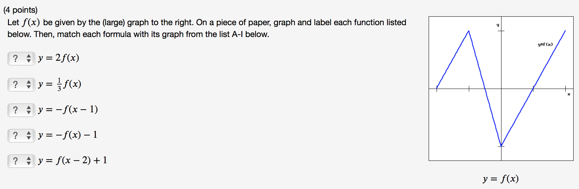Solved (4 points) Let f(x) be given by the (large) graph to | Chegg.com