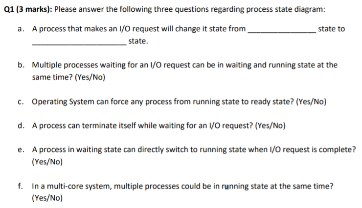 Solved Q1 (3 marks): Please answer the following three | Chegg.com