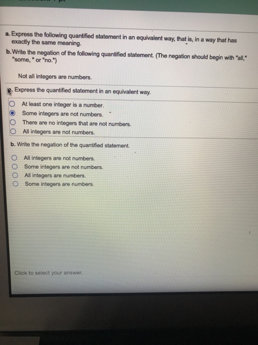 Solved A: express the following quantified statement in an | Chegg.com