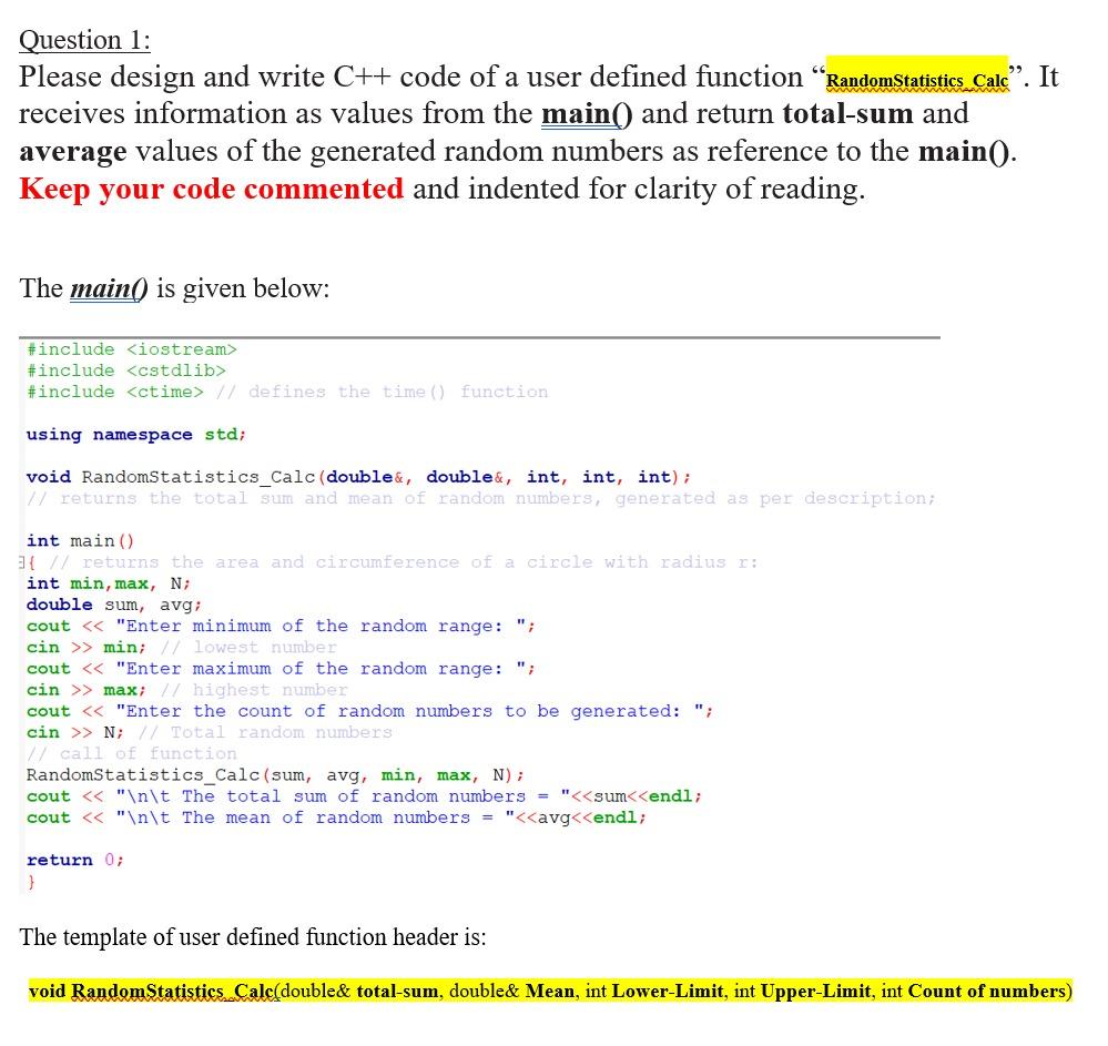 Solved It Question 1: Please design and write C++ code of a | Chegg.com