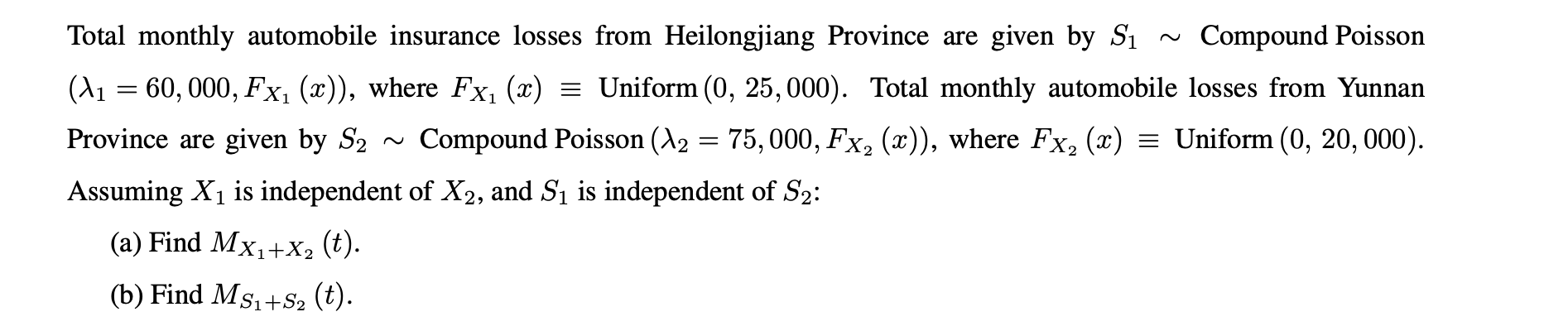 Solved This is a question from Mathematics of Risk course, | Chegg.com