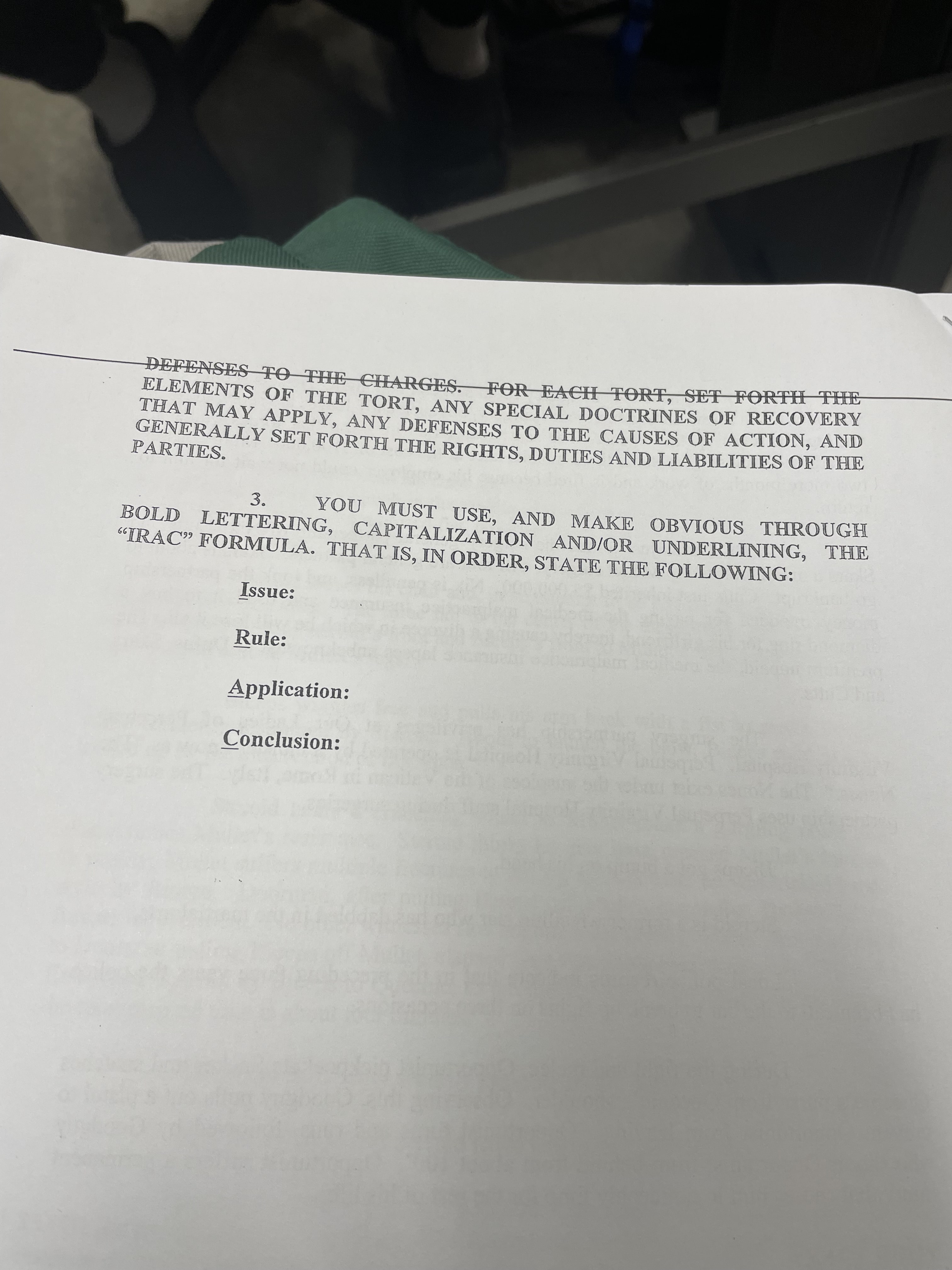 Solved I need the IRAC for three civil issues and three | Chegg.com