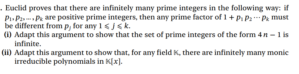 Solved Euclid proves that there are infinitely many prime | Chegg.com