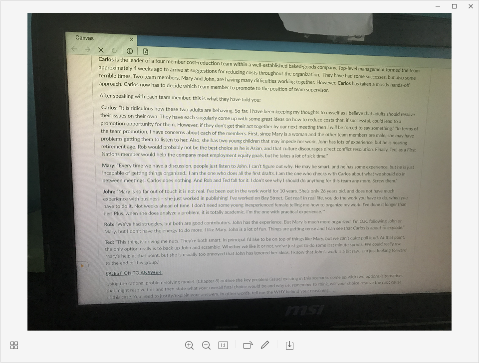 Solved - a х х Canvas → x 0 B Carlos is the leader of a four | Chegg.com