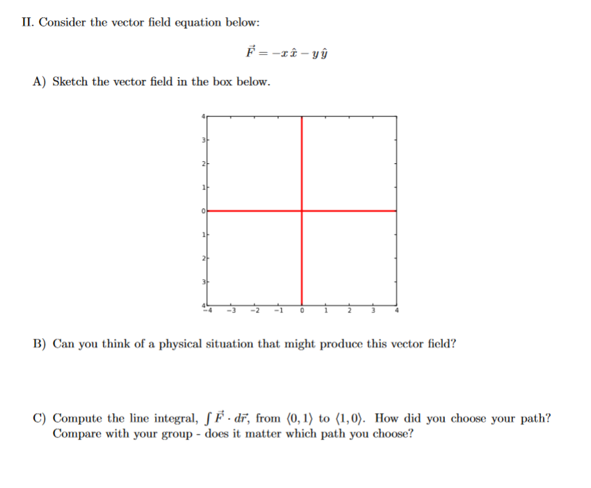 Solved II. Consider the vector field equation below: | Chegg.com